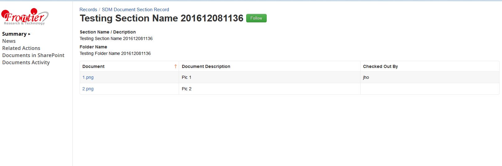 Shared Document Management Frontier