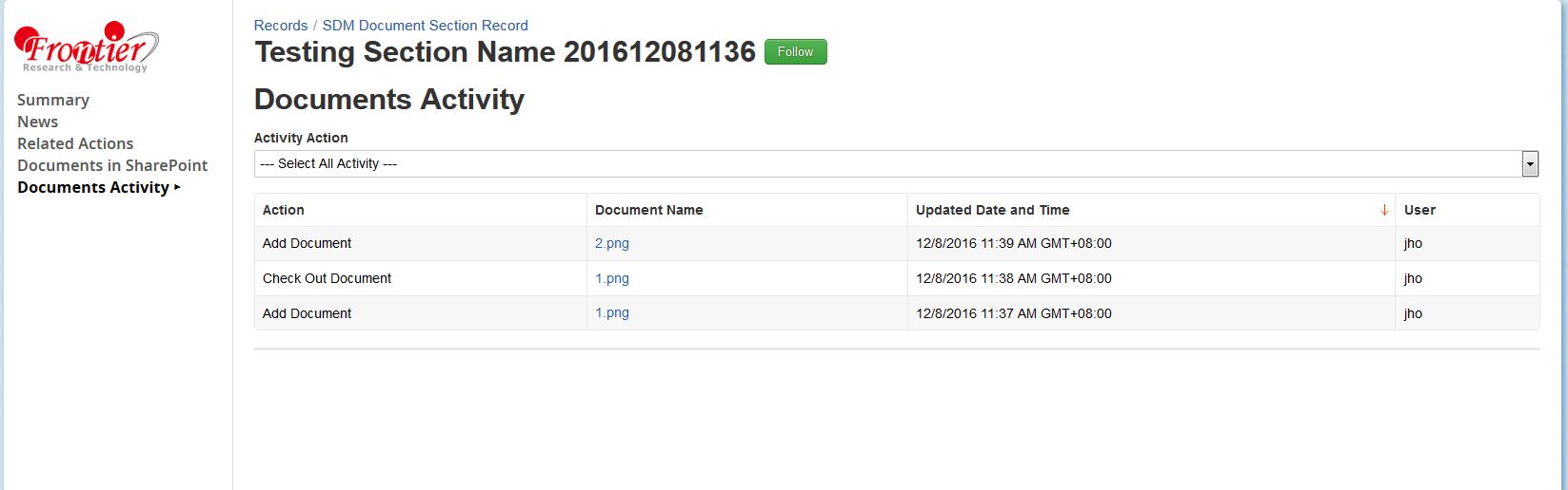 Shared Document Management | Frontier